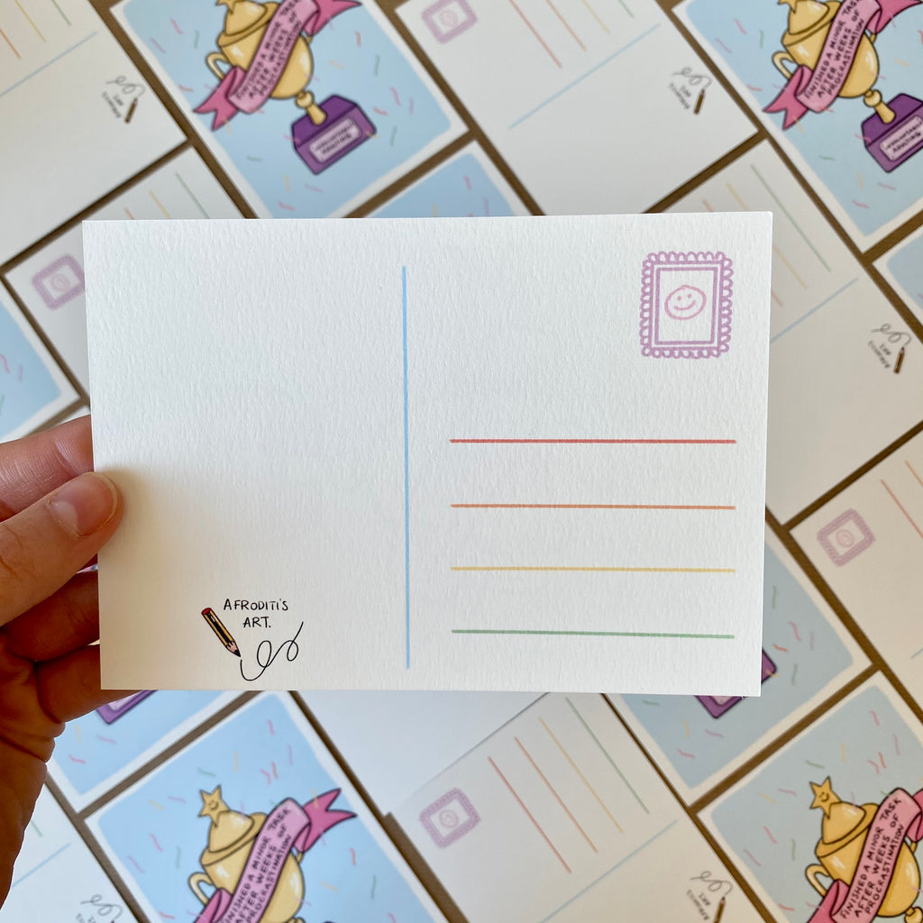 “Procrastination Award” postcard – Afroditi's Art